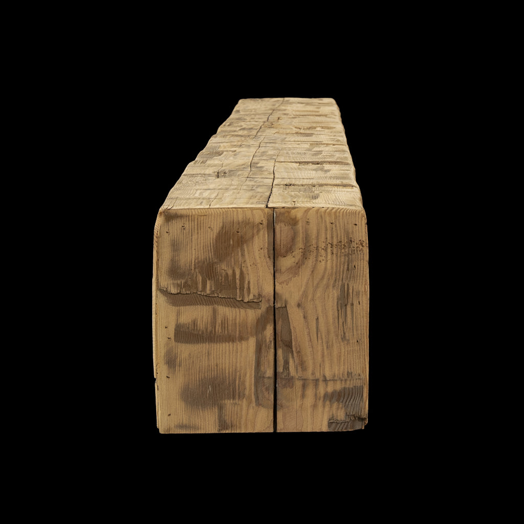 Hand Hewn Wood Box Beam Mantel - Rustic Fireplace Mantel - 7.5" x 8" x ...