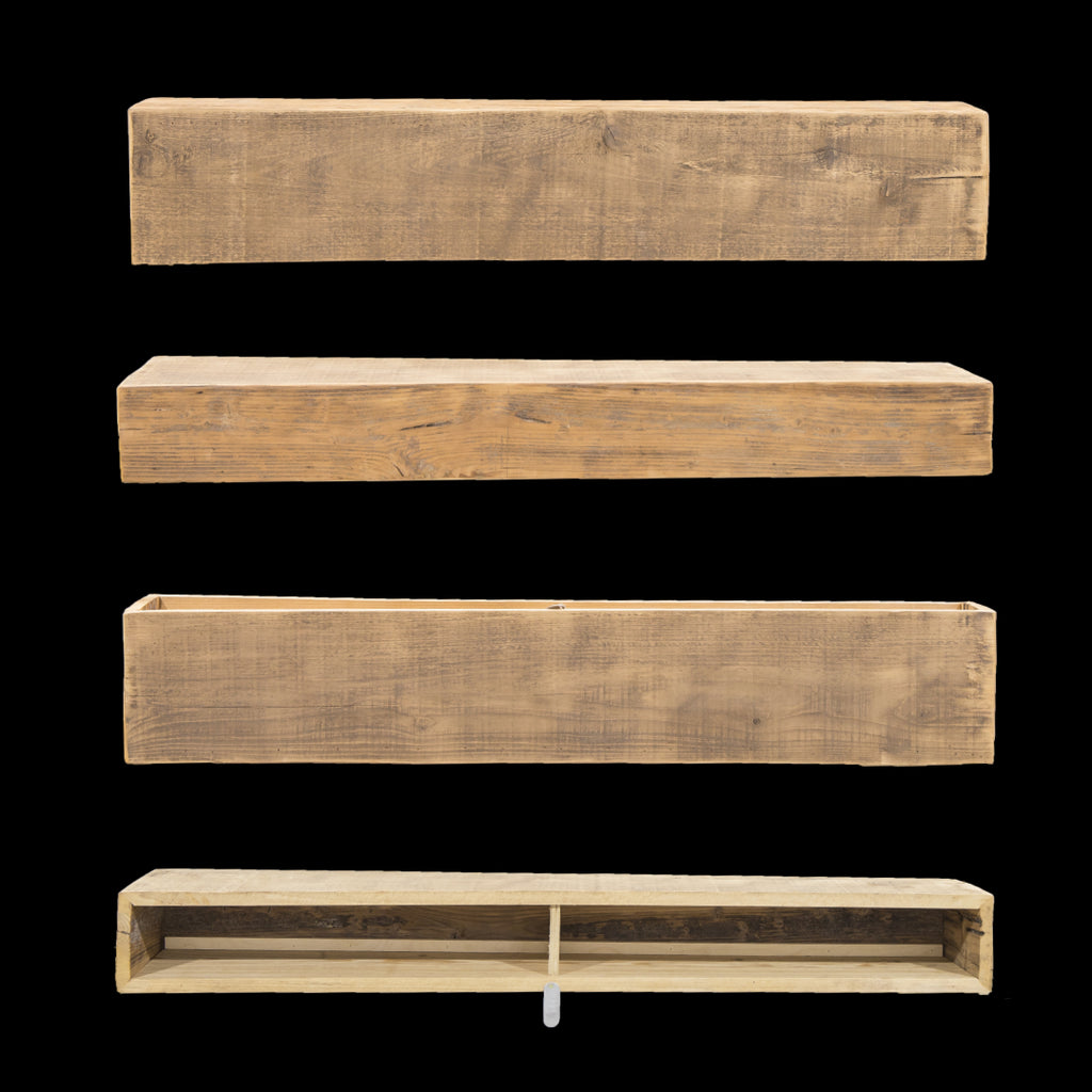 Mushroom Wood Box Beam Mantel - Rustic Fireplace Mantel - 6" x 9.5" x ...
