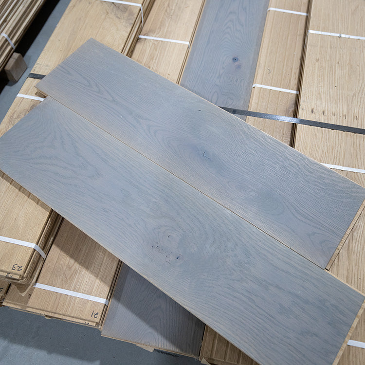 Traditional Plank White Oak 8" Specified Width - Fumed Grey – Olde Wood ...